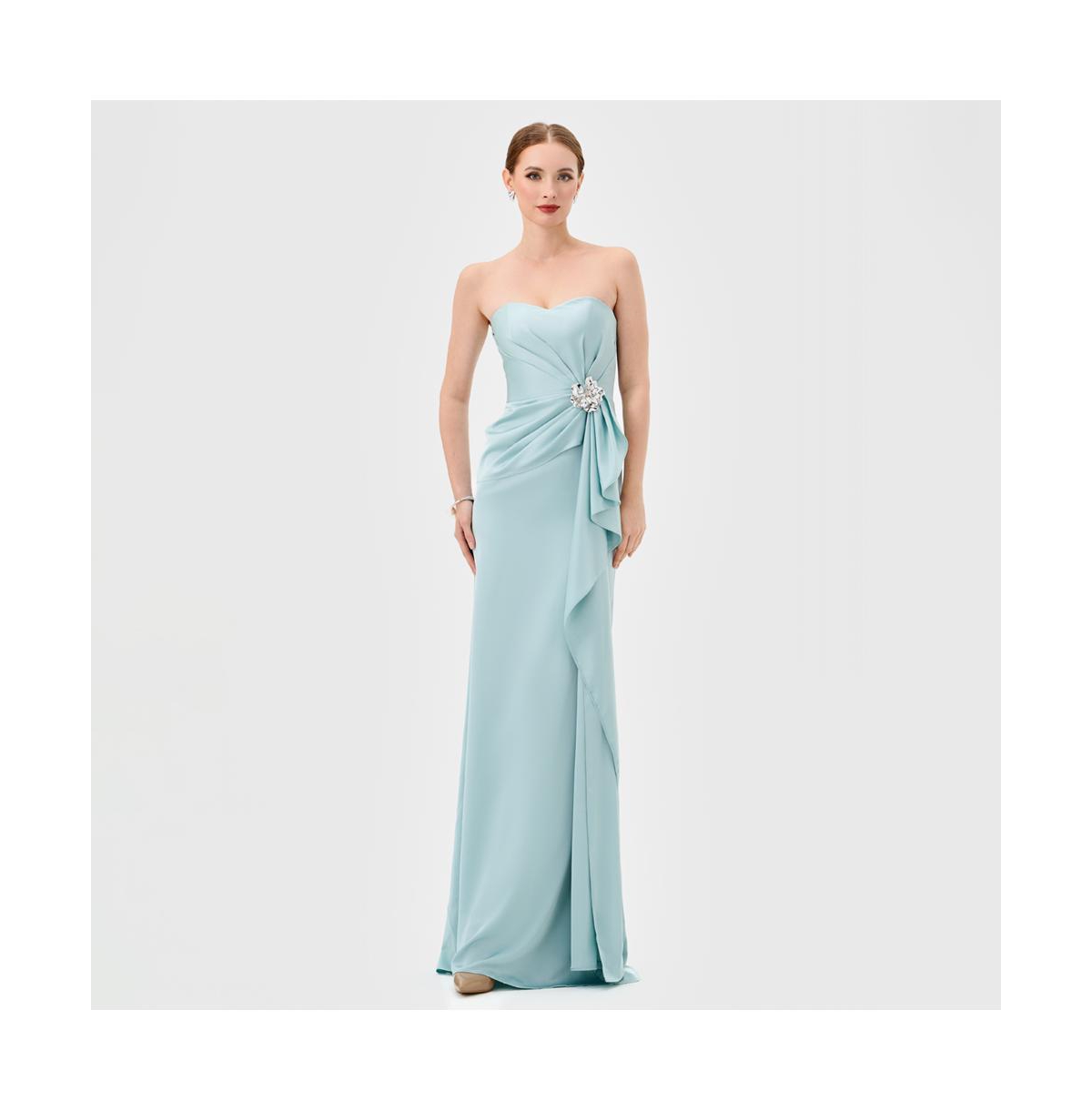 Click here for Bariano Womens Sereya Strapless Gown - Blue prices
