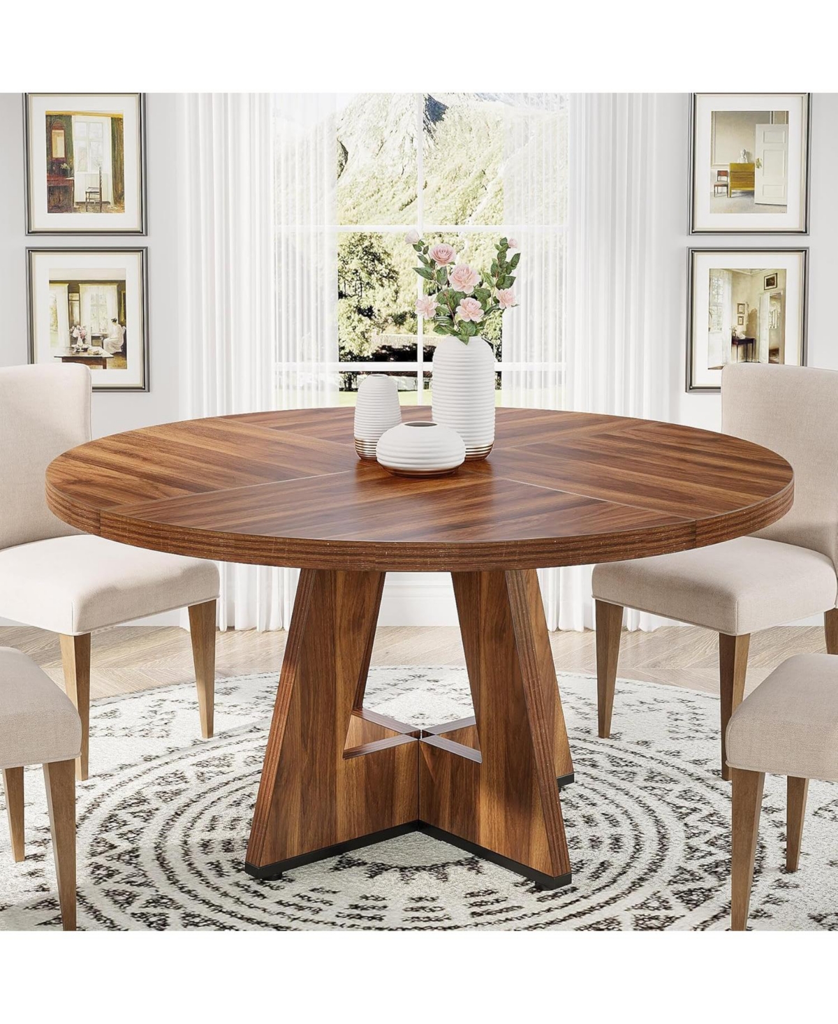 Click here for Tribesigns 47 inch Round Dining Table  Wooden Tabl... prices
