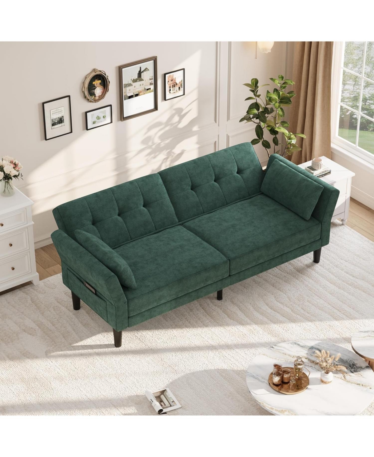 Click here for gaomon 89" Futon Sofa Bed  Modern Chenille Sl... prices