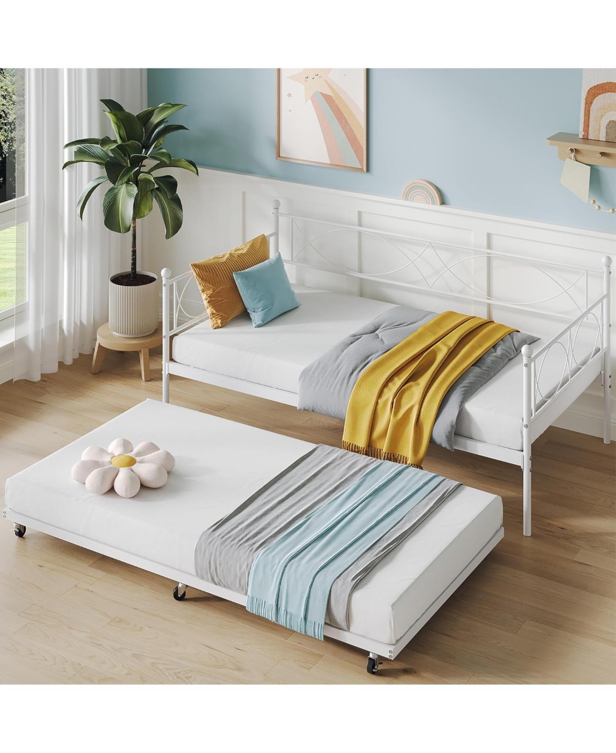 Click here for gaomon Twin daybed with Trundle  Metal Twin Daybed... prices
