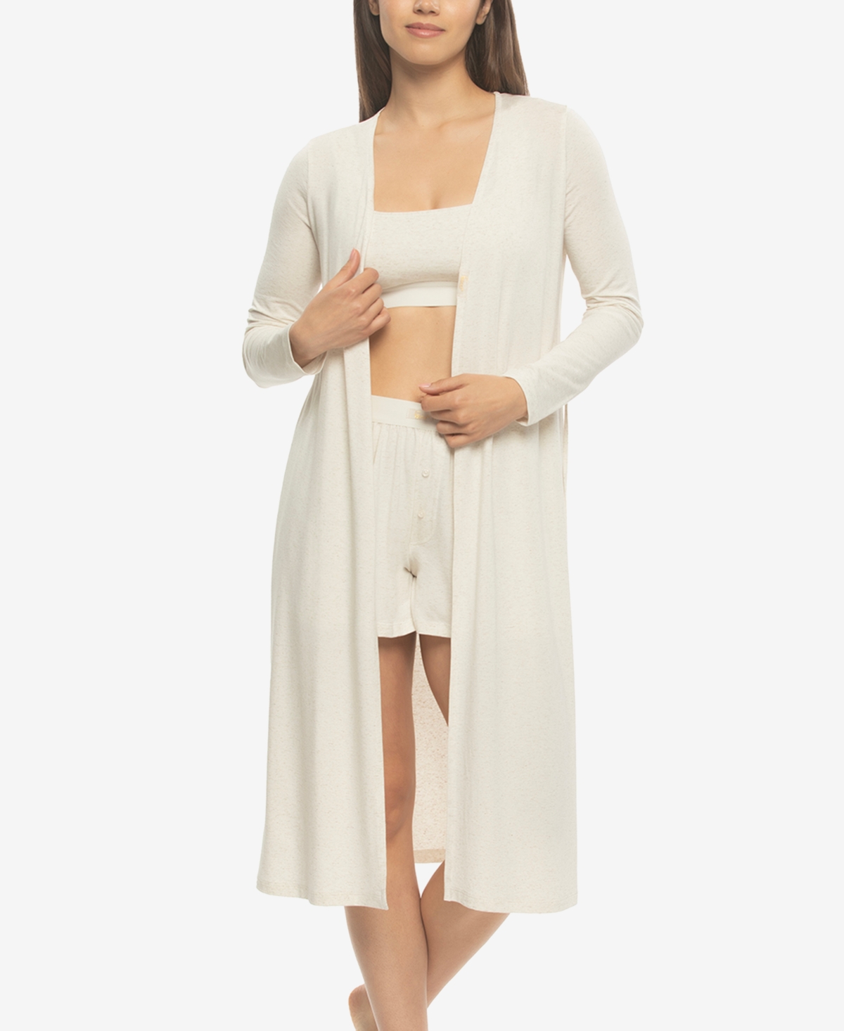 Click here for Felina Womens Lena Modal Linen Cardigan Robe Style... prices