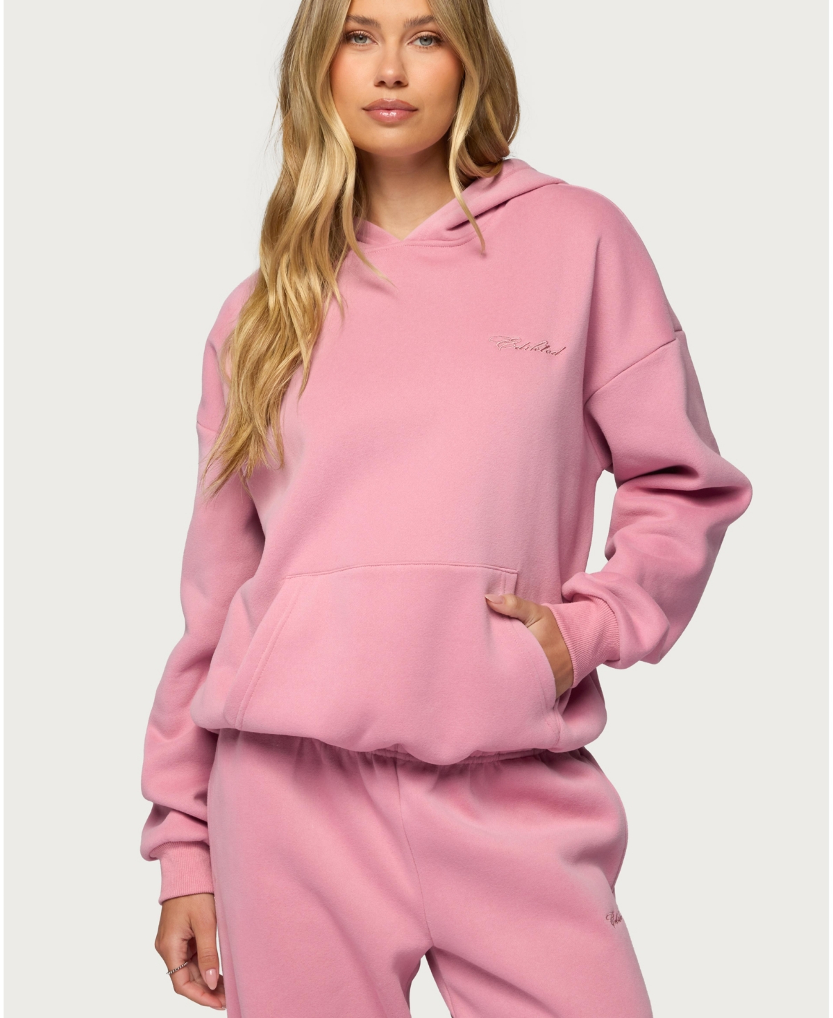 Click here for Edikted Womens Basic Girl Oversized Hoodie - Pink prices