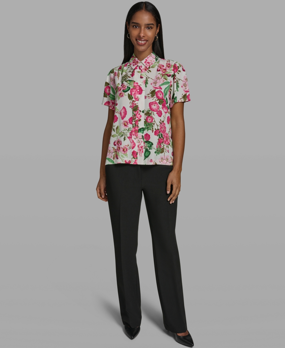 Click here for Karl Lagerfeld Paris Womens Short-Sleeve Collared... prices