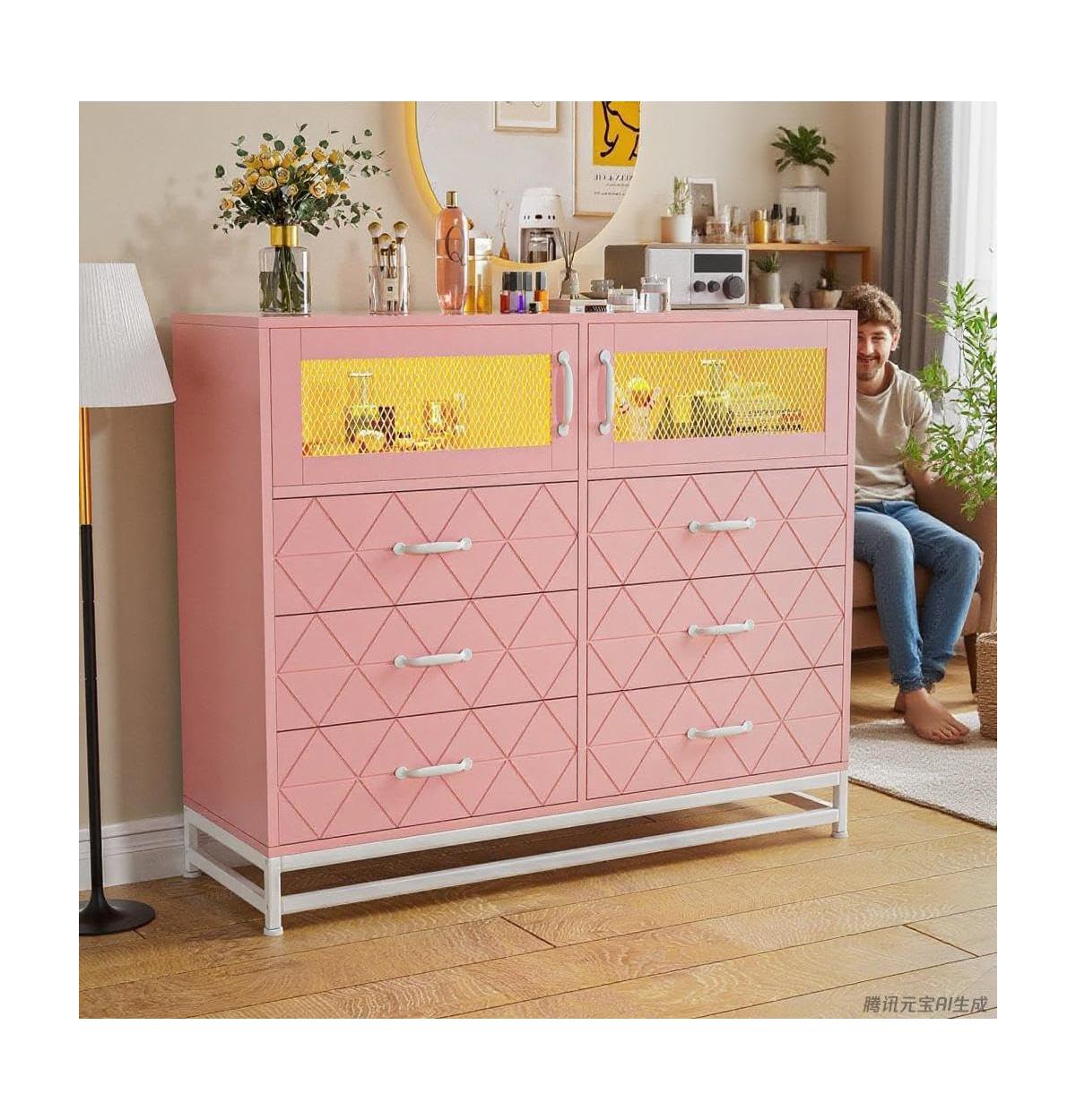 Click here for gaomon Dresser with 6 Drawers and 2-Door Cabinet... prices