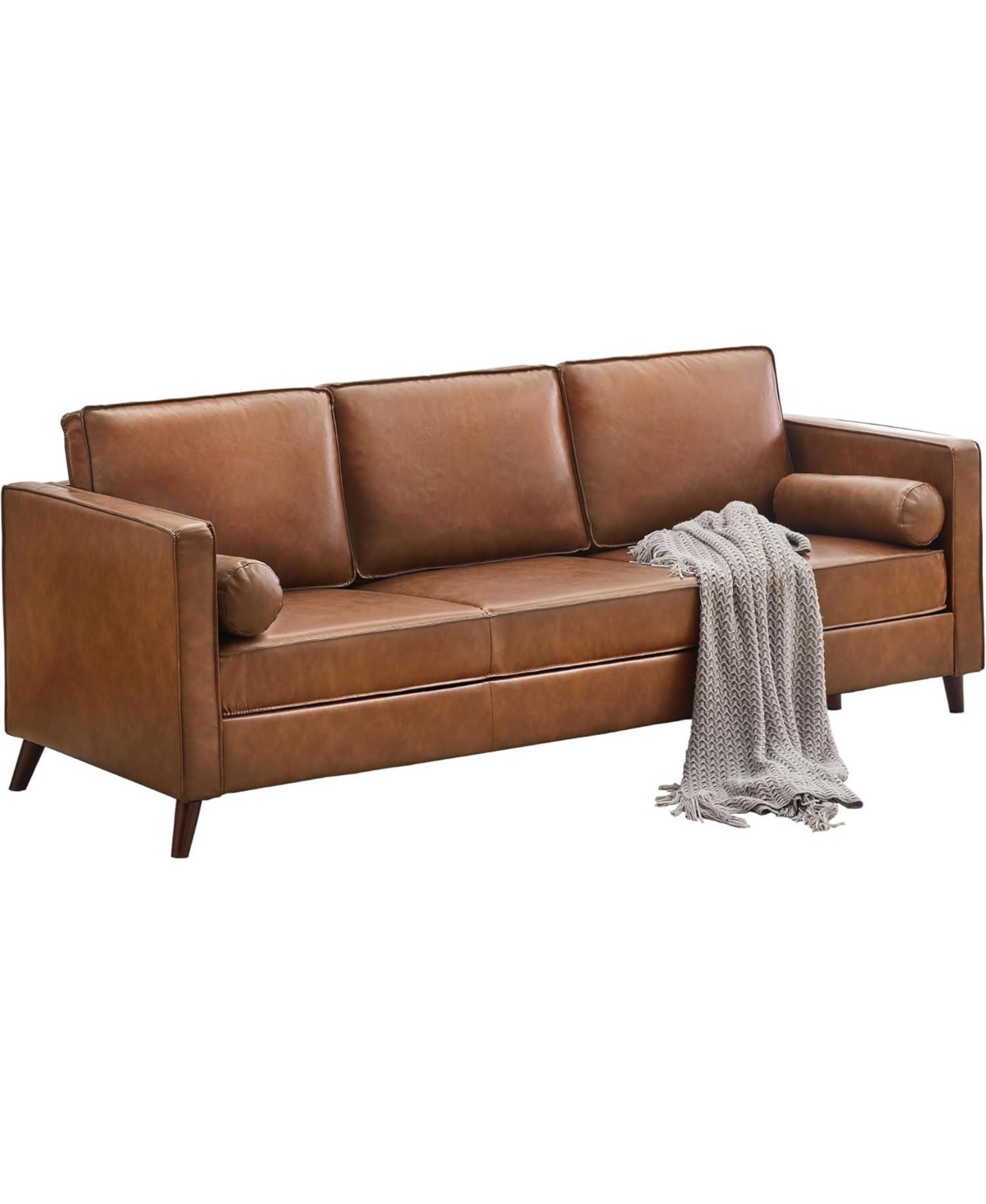 Click here for gaomon 81 Faux Leather Sofa  Mid Century Modern De... prices