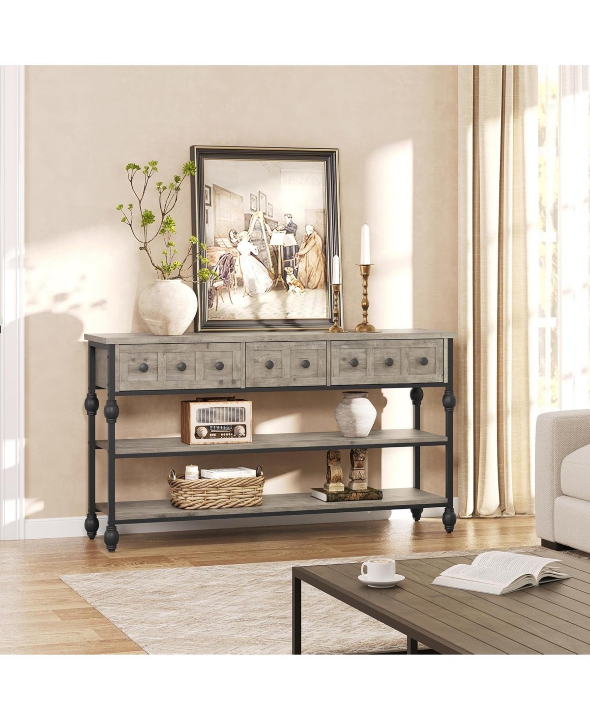 Click here for gaomon 52" Console Table  Entryway Table with... prices