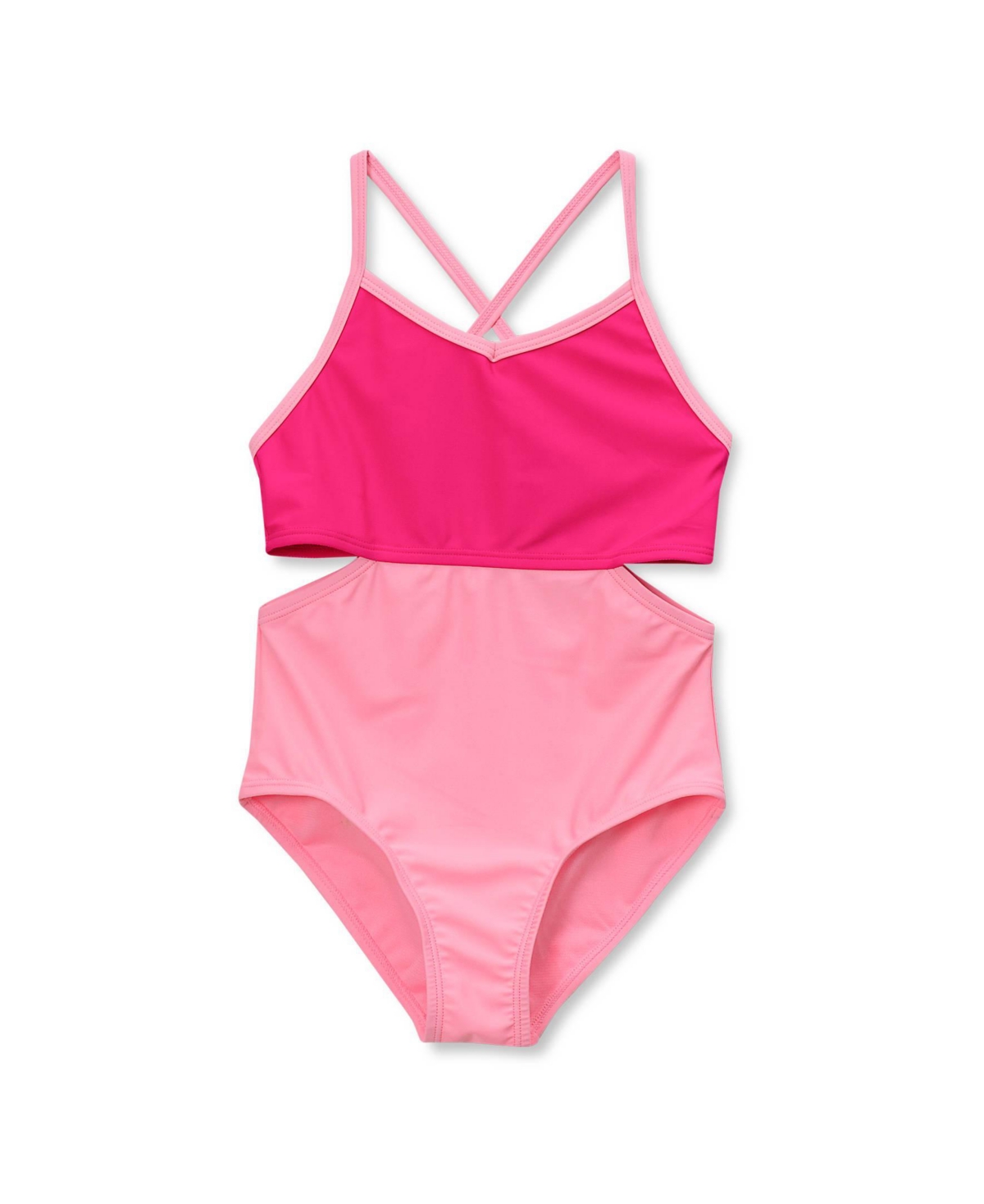 Click here for Lands End Girls X-Back One Piece Swimsuit - Pink c... prices