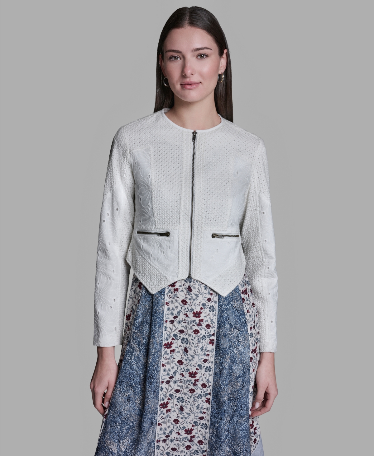 Click here for Bcbg Womens Crewneck Long-Sleeve Cropped Jacket -... prices