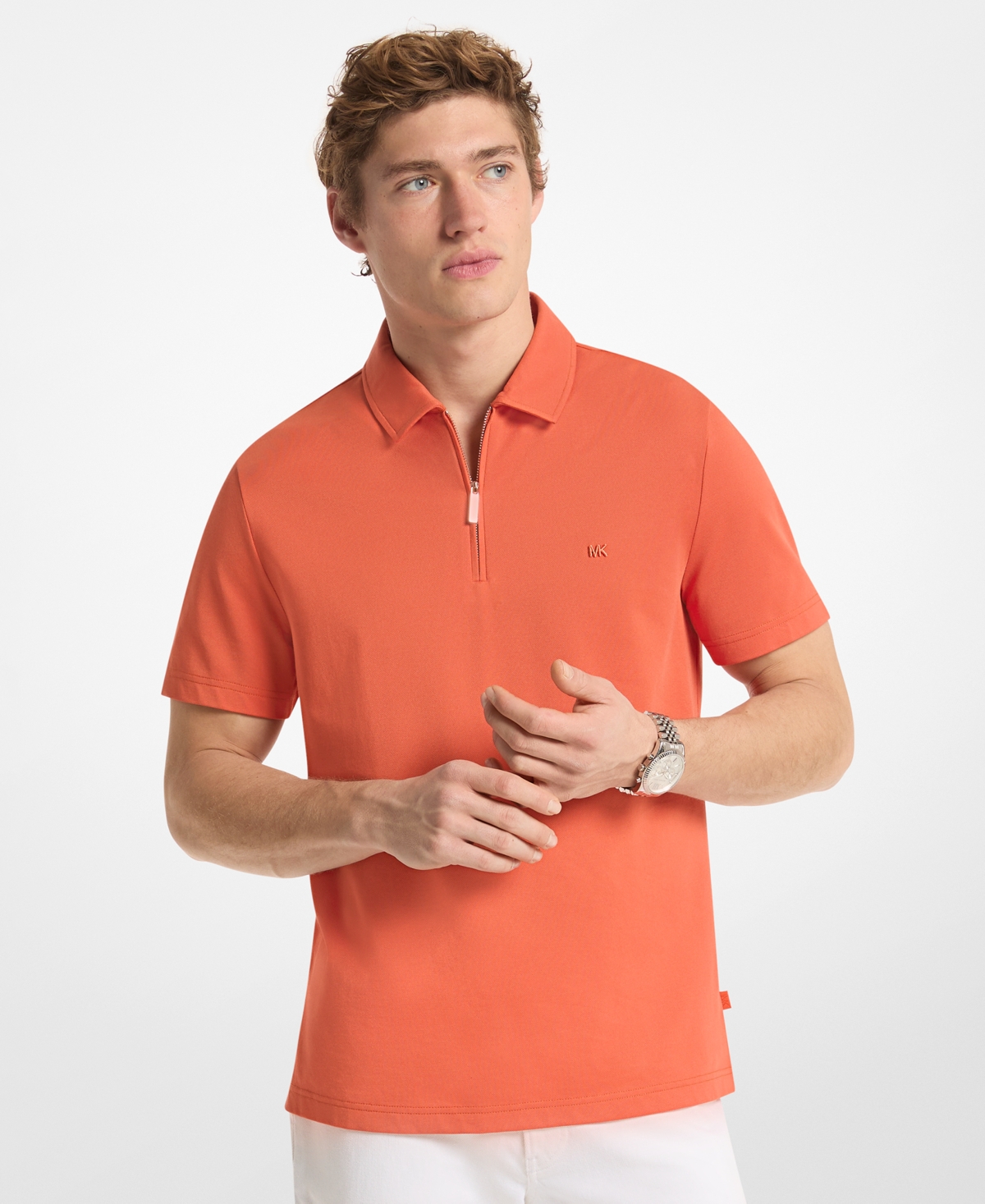 Click here for Michael Kors Mens Sleek Regular-Fit 1/4-Zip Pique... prices