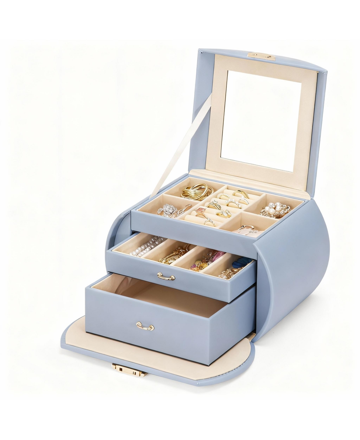 Click here for Yigii Pu Leather Jewelry Organizer with Mirror and... prices