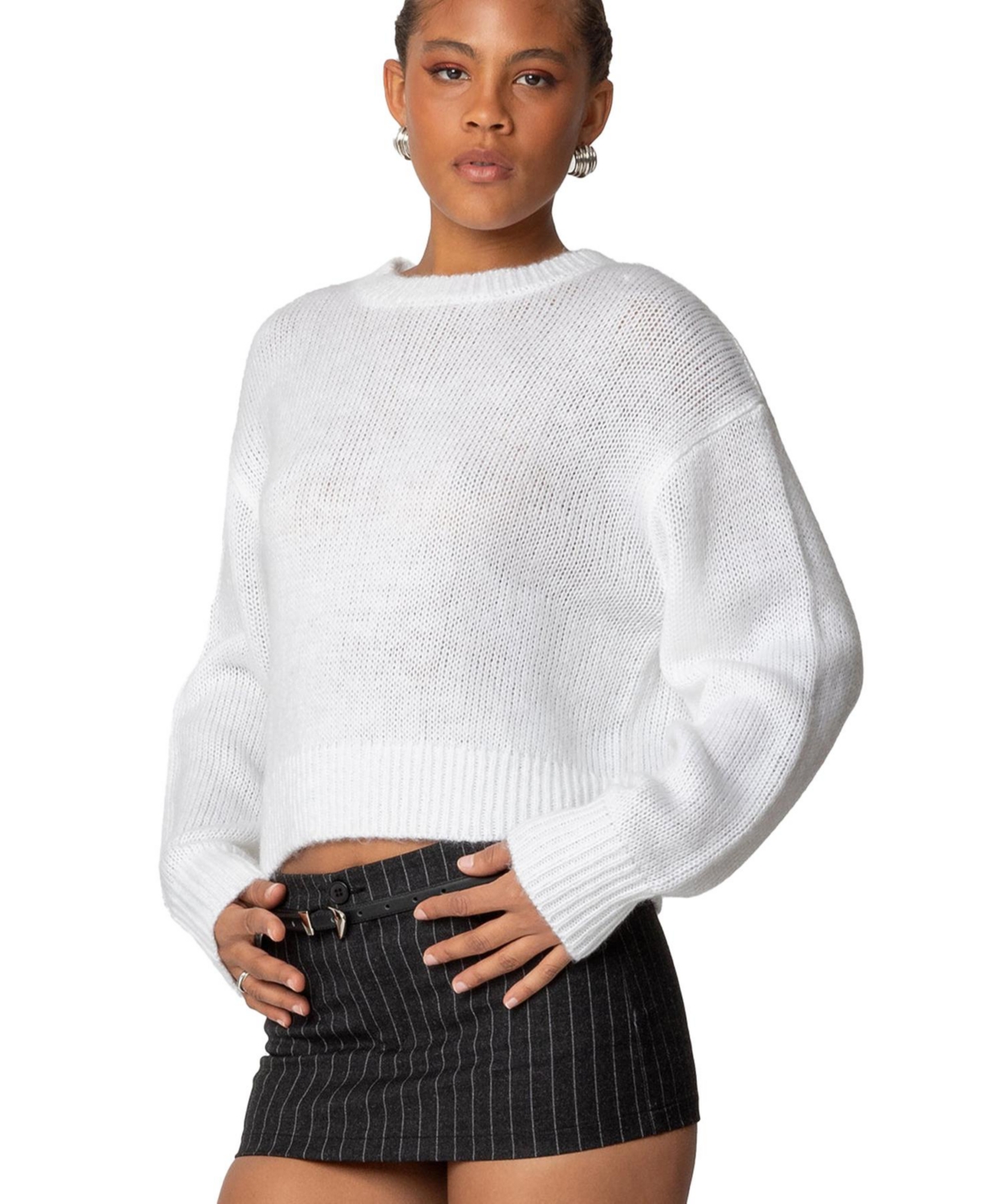 Click here for Edikted Womens Kyrah Oversized Knit Sweater - Whit... prices