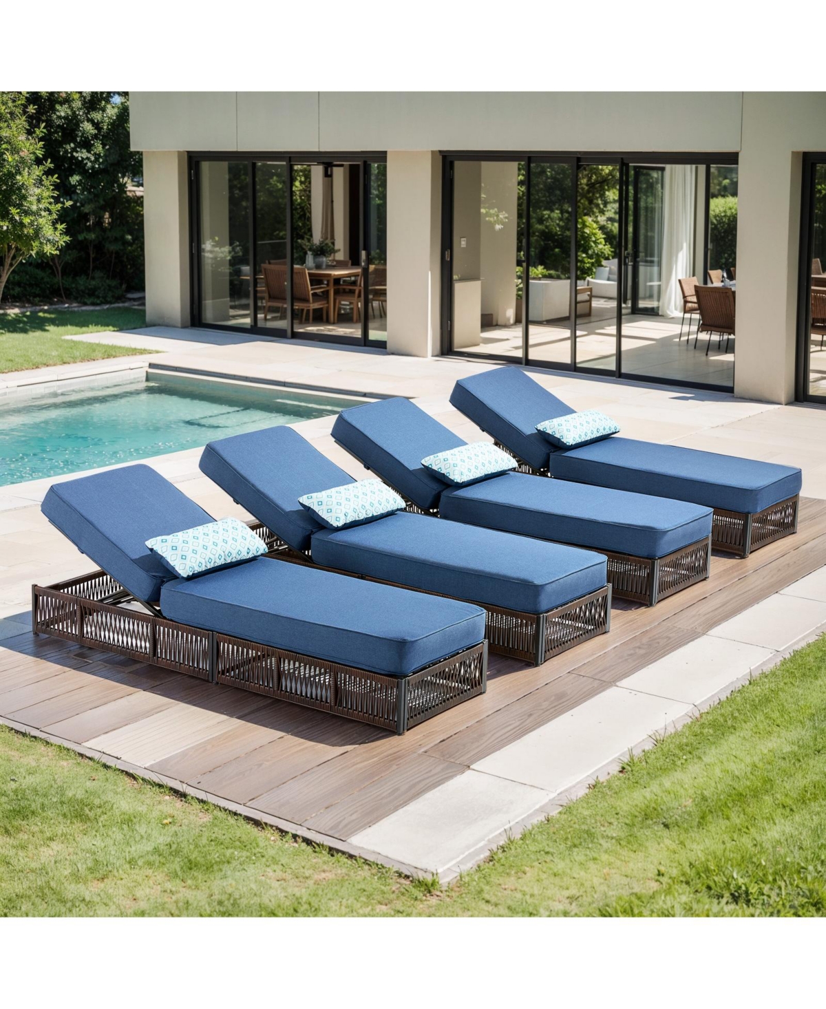Click here for Gymojoy 4-Piece Wicker Outdoor Chaise Lounge with... prices
