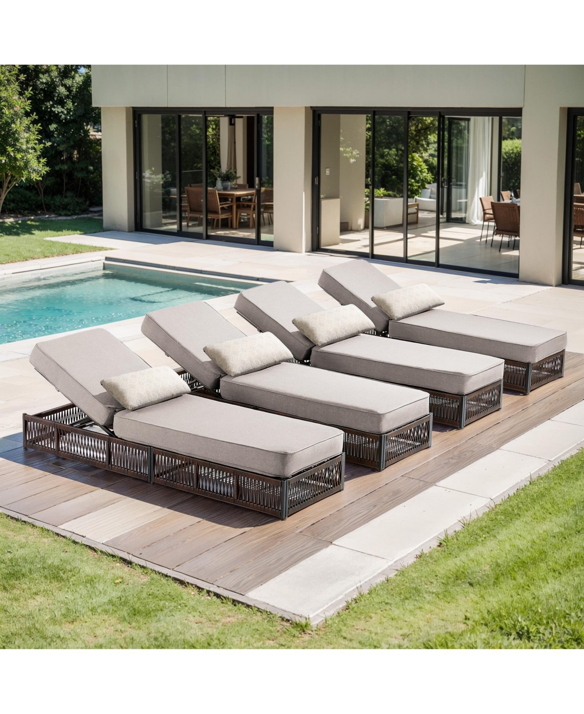 Click here for Gymojoy 4-Piece Wicker Outdoor Chaise Lounge with... prices