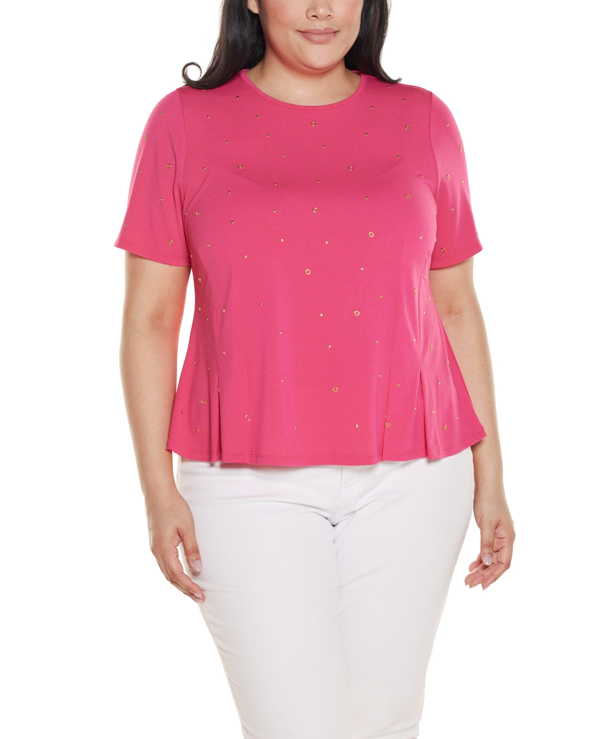 Click here for Belldini Plus Size Grommet and Nailhead Pleated-He... prices