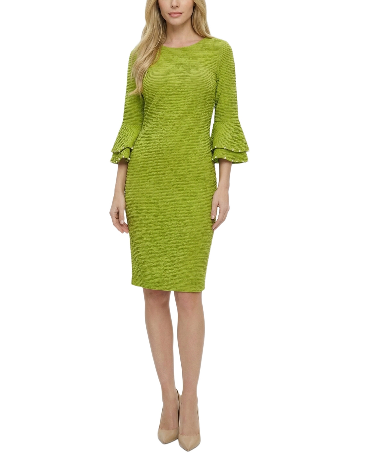 Click here for Ny Collection Petite Long Sleeve Dress With Bell C... prices