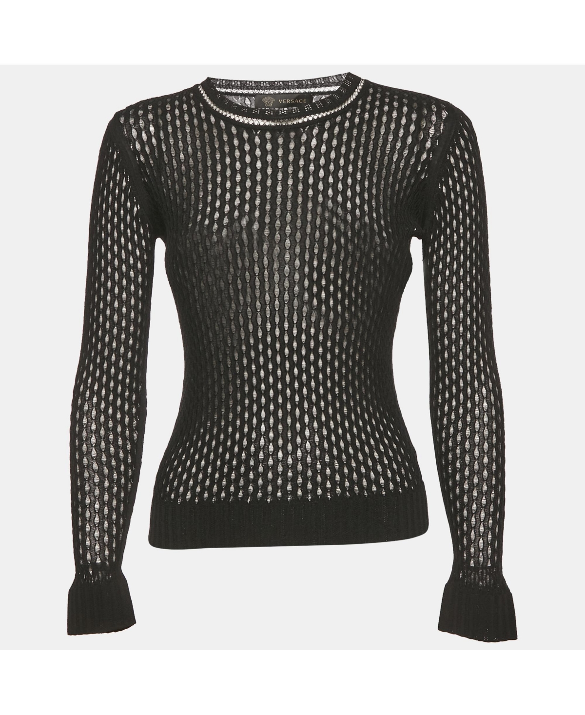 Click here for Pre-Owned Versace Womens Sheer Mesh Fitted Top prices