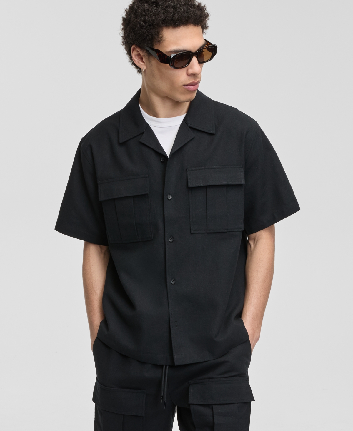 Click here for Mode of One Mens Linen & Cotton Relaxed Utility Sh... prices