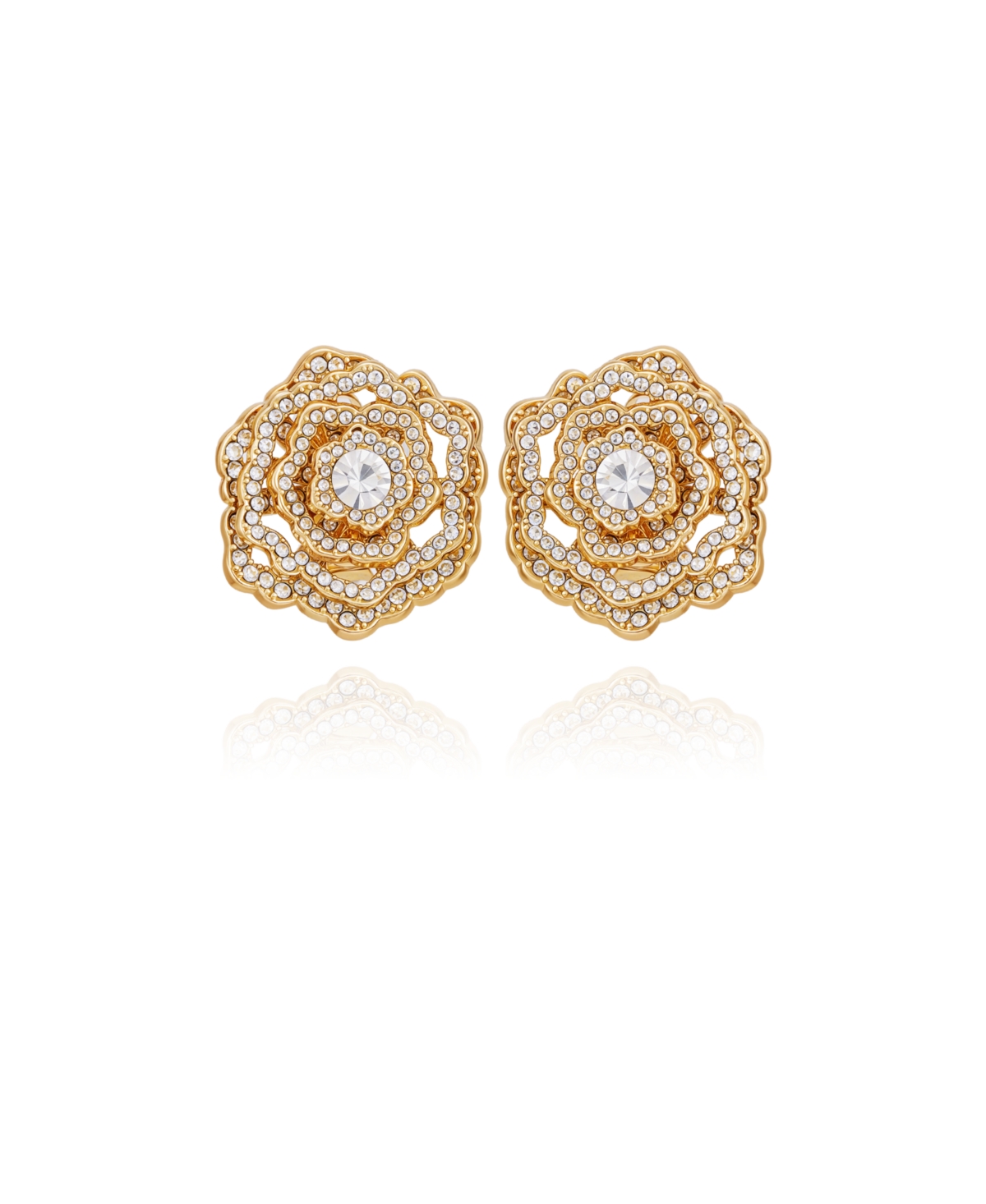 Click here for Guess Glass Stone Floral Stud Earrings - Gold Tone prices
