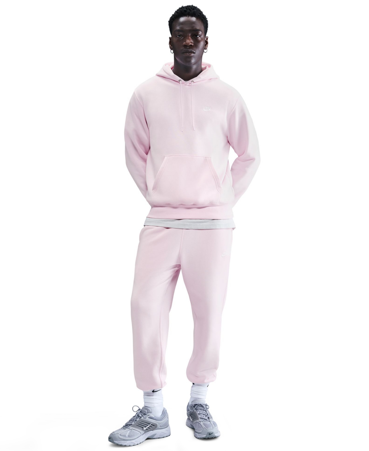 Click here for Nike Club Mens Pullover Fleece Logo Hoodie - Pink... prices