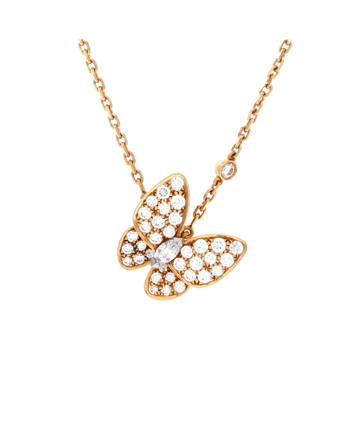 Click here for Pre-Owned Van Cleef & Arpels Two Butterfly Pendant... prices