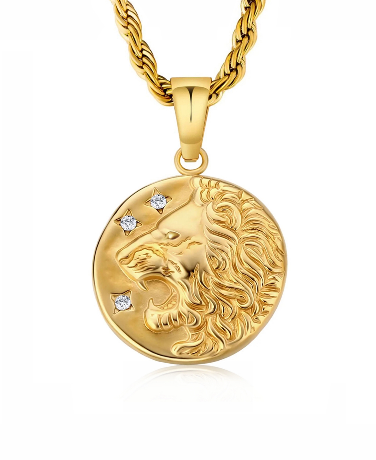 Click here for Rhona Sutton Mens Stainless Steel Lion Coin Pendan... prices