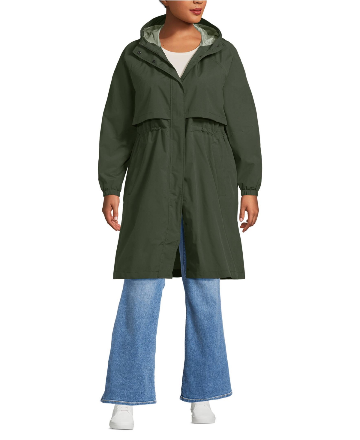 Click here for Lands End Plus Size Squall Packable Long Raincoat... prices