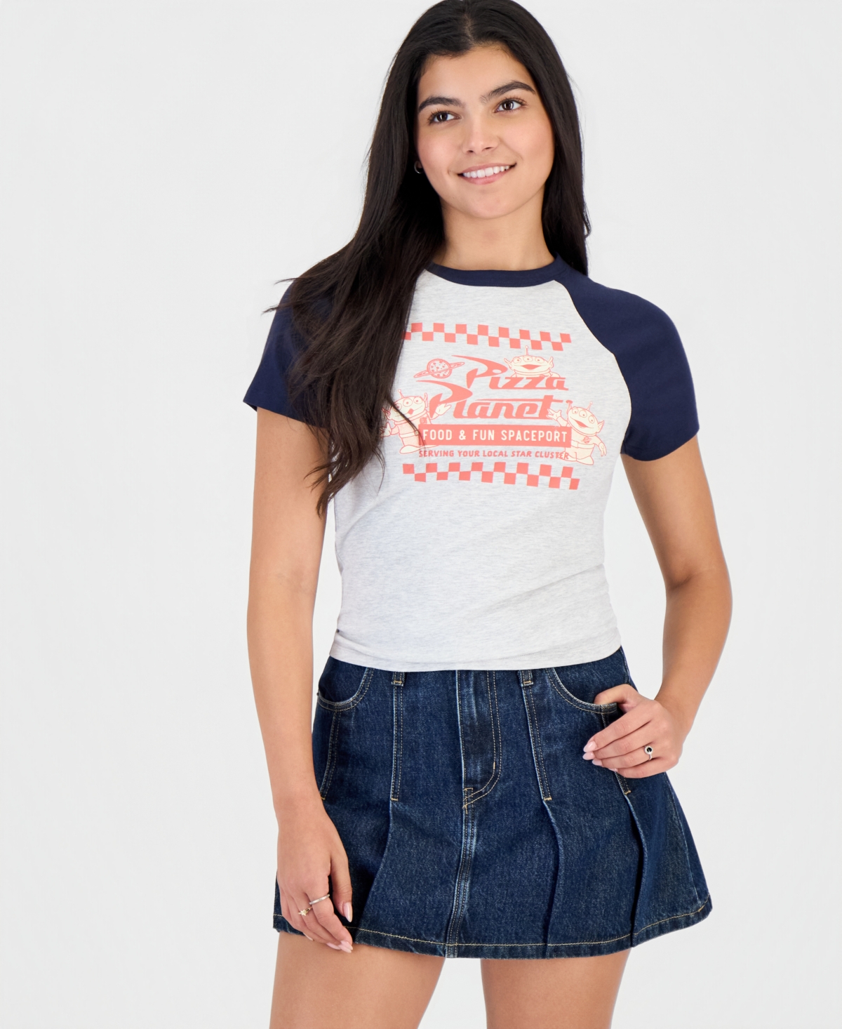 Click here for Disney Juniors Pizza Planet Ringer T-Shirt - Heath... prices