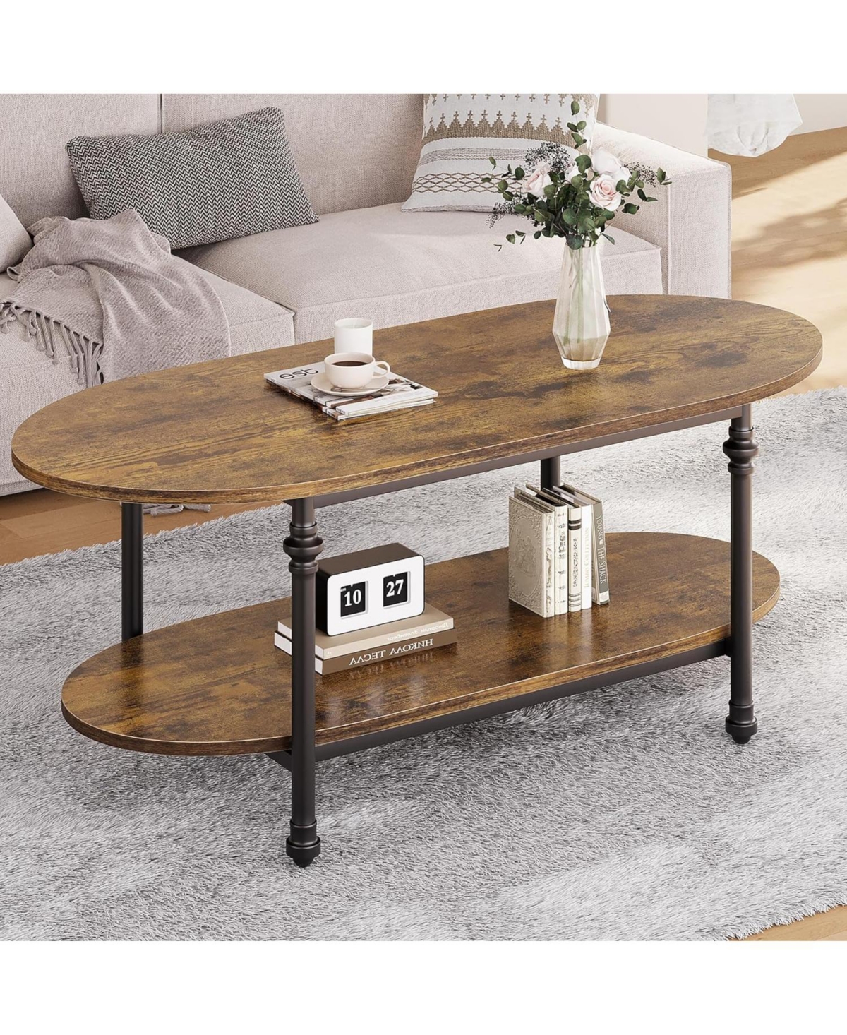 Click here for gaomon Oval Coffee Table Unique Tea Table 472"... prices