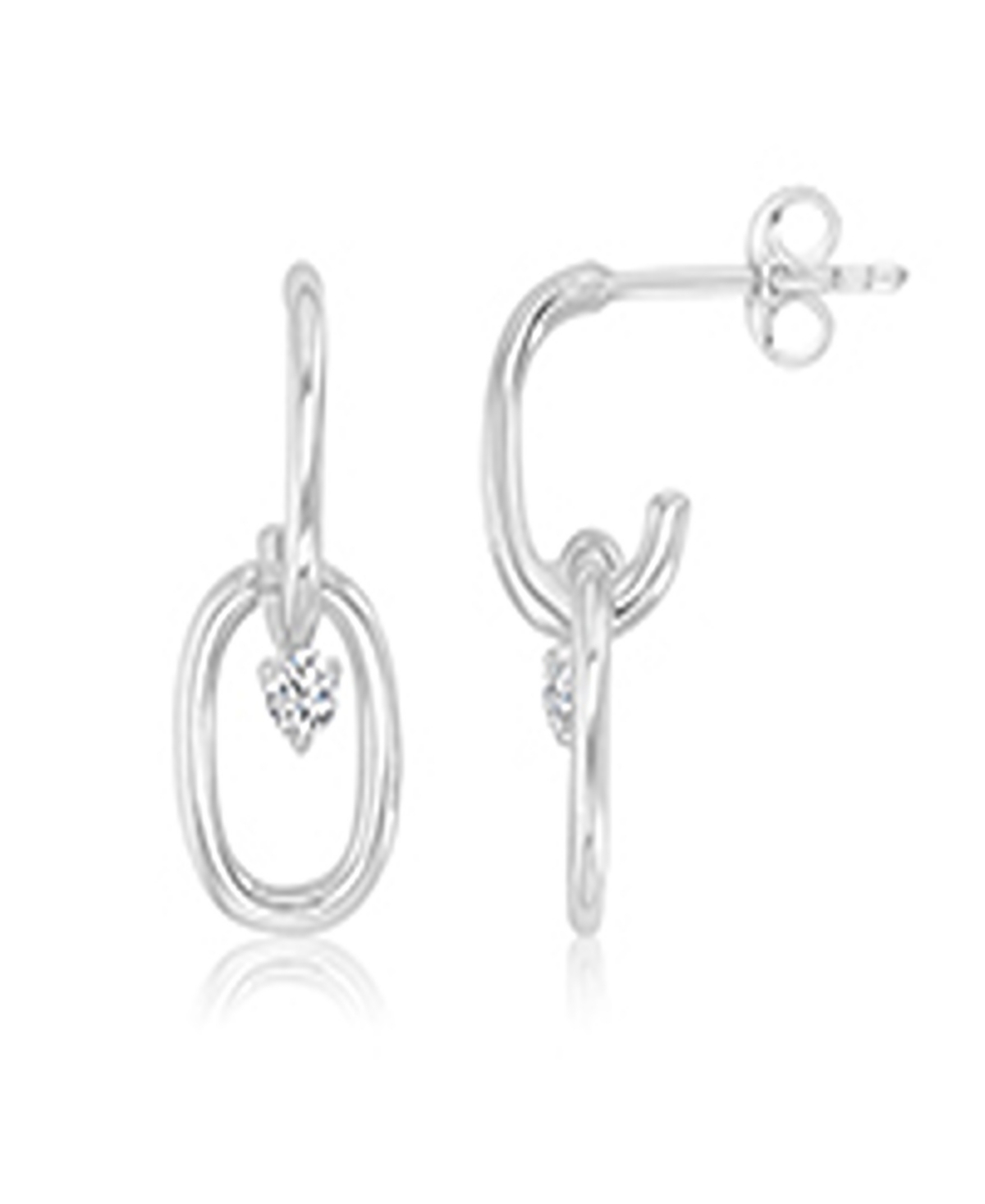 Click here for Macys Cubic Zirconia Link Dangling Earrings in Rho... prices