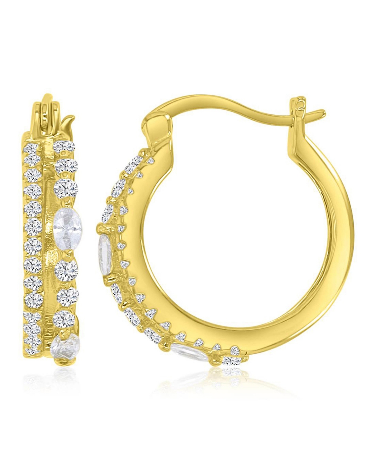 Click here for Macys Cubic Zirconia Huggie Earrings in 14k Yellow... prices