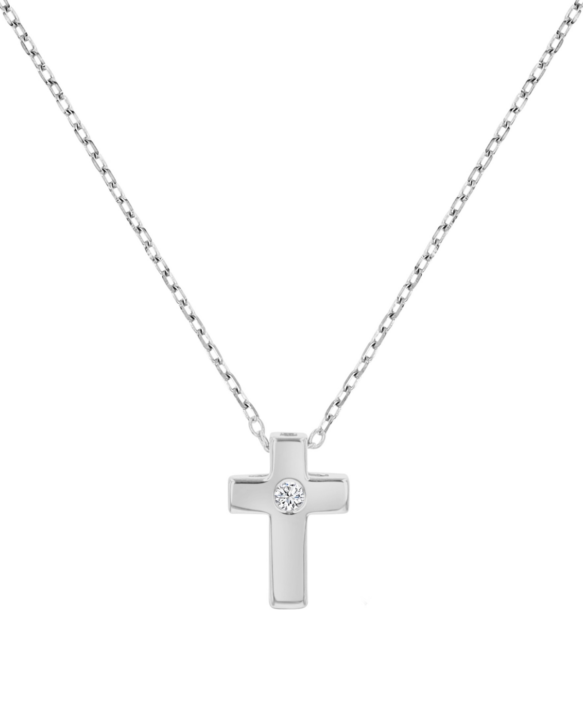 Click here for Macys Cubic Zirconia Cross Necklace in 14k Yellow... prices