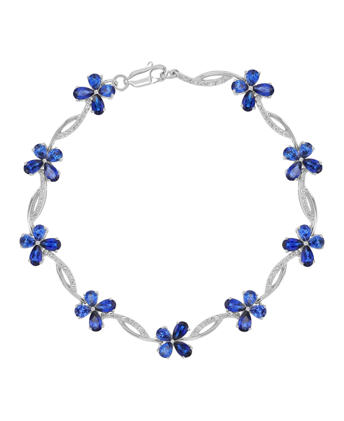 Click here for Macys Created Blue & Ceylon Sapphire Flower Bracel... prices