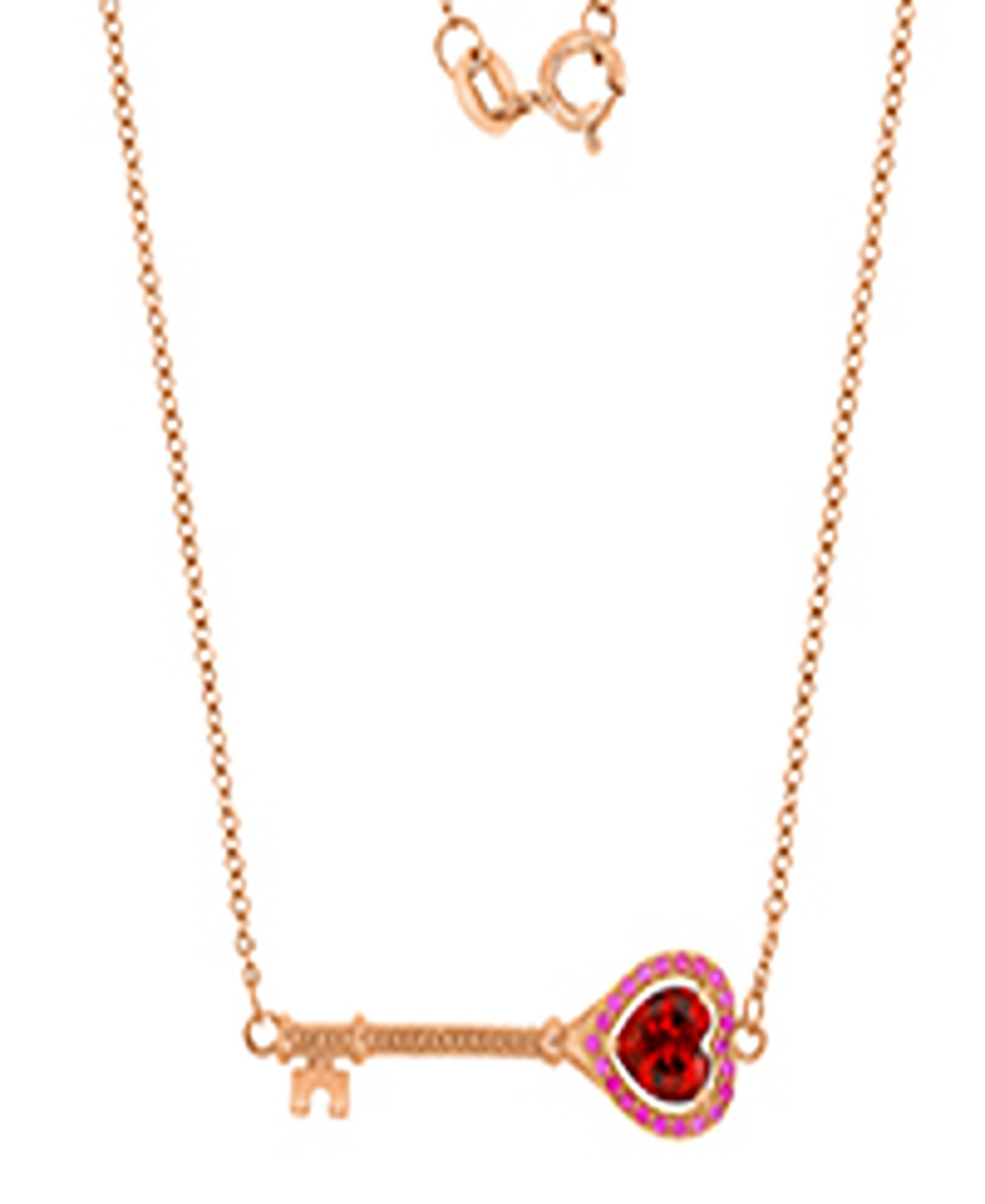 Click here for Macys Ruby Key Necklace in 14k Rose Gold Over Ster... prices