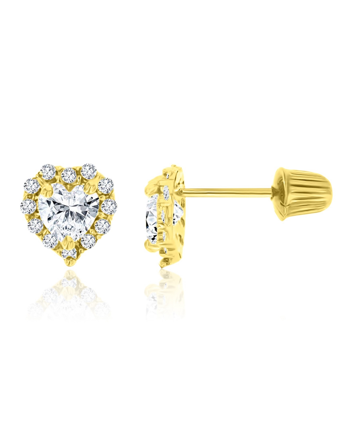 Click here for Macys Heart Cut Halo Stud Earrings in 14k Yellow G... prices
