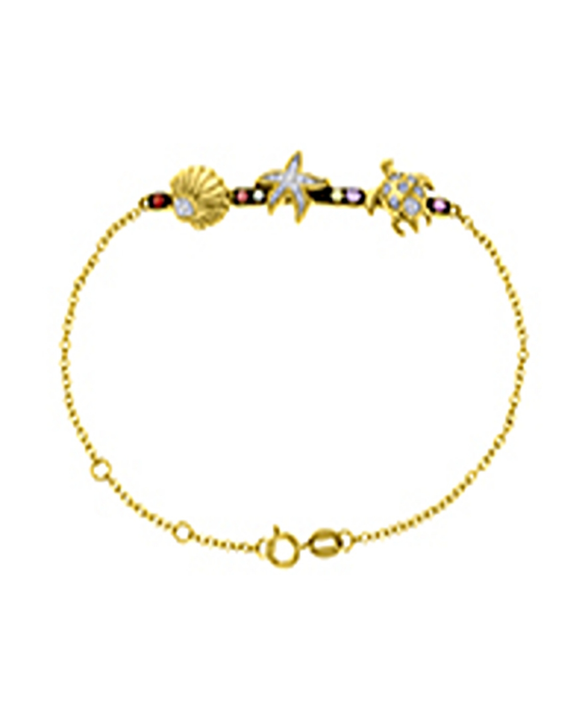 Click here for Macys Starfish & Sea Turtle Bracelet in 14k Yellow... prices