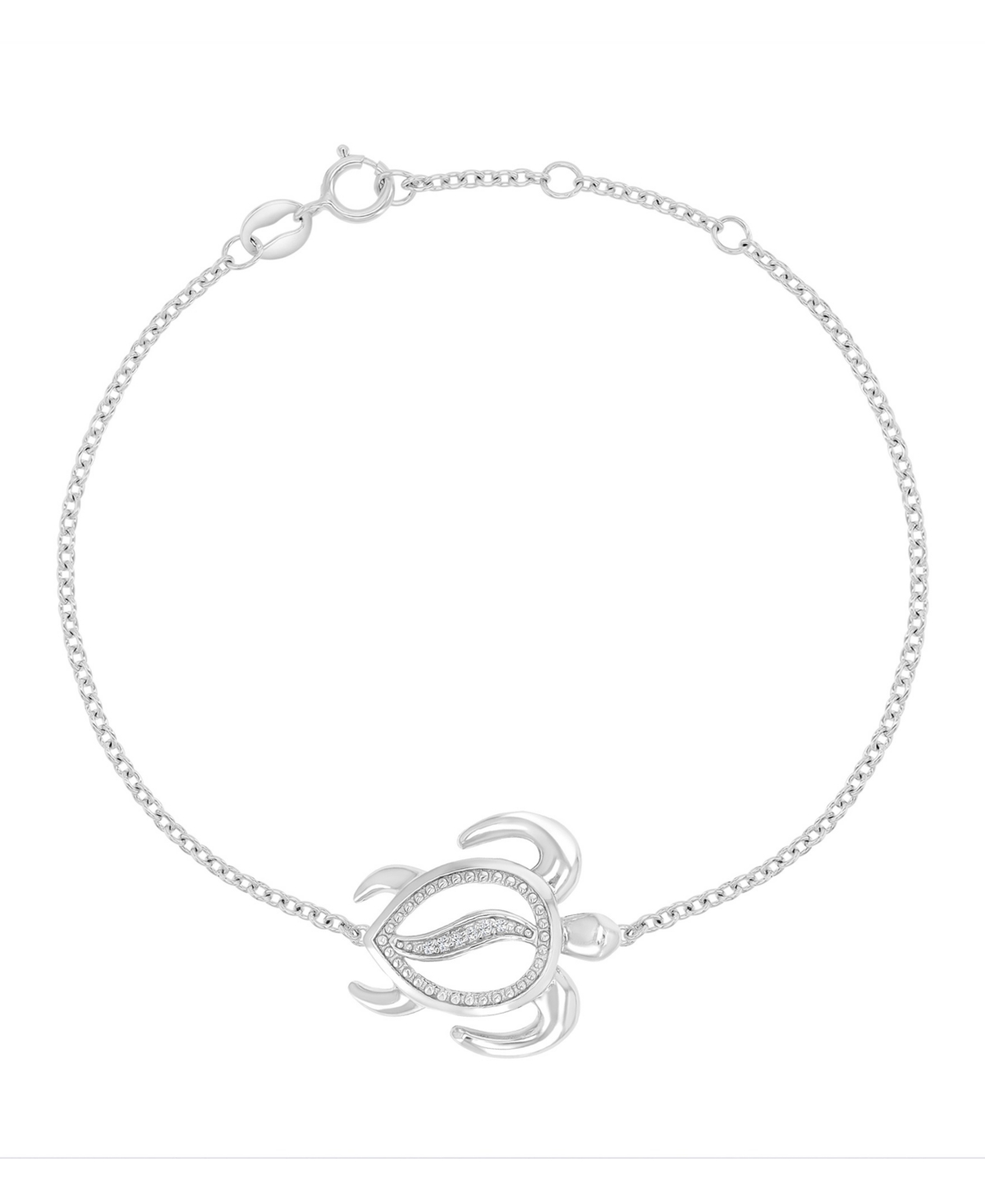 Click here for Macys Diamond Accent Sea Turtle Bracelet in Rhodiu... prices