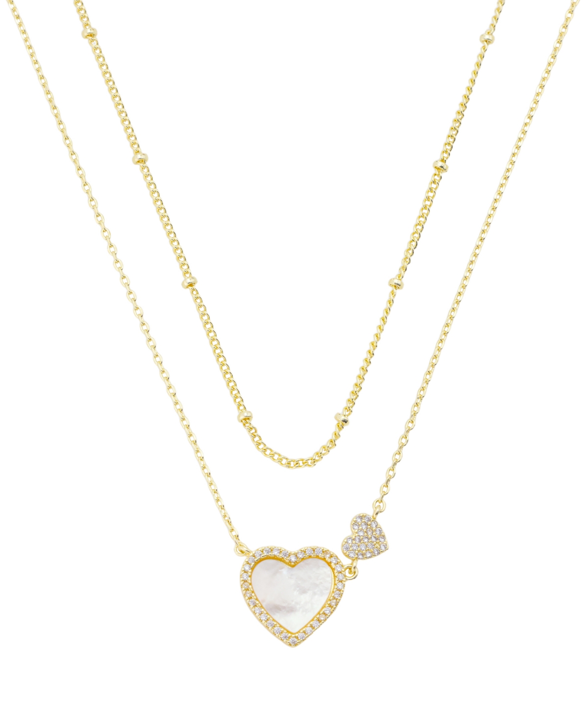 Click here for Unwritten Cubic Zirconia Double Heart Layered Neck... prices