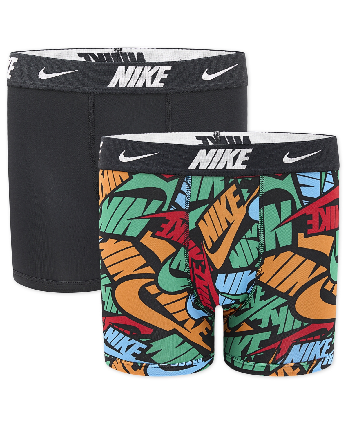 Click here for Nike Boys 8-20 Printed Boxer Briefs  2-Pack - Blac... prices