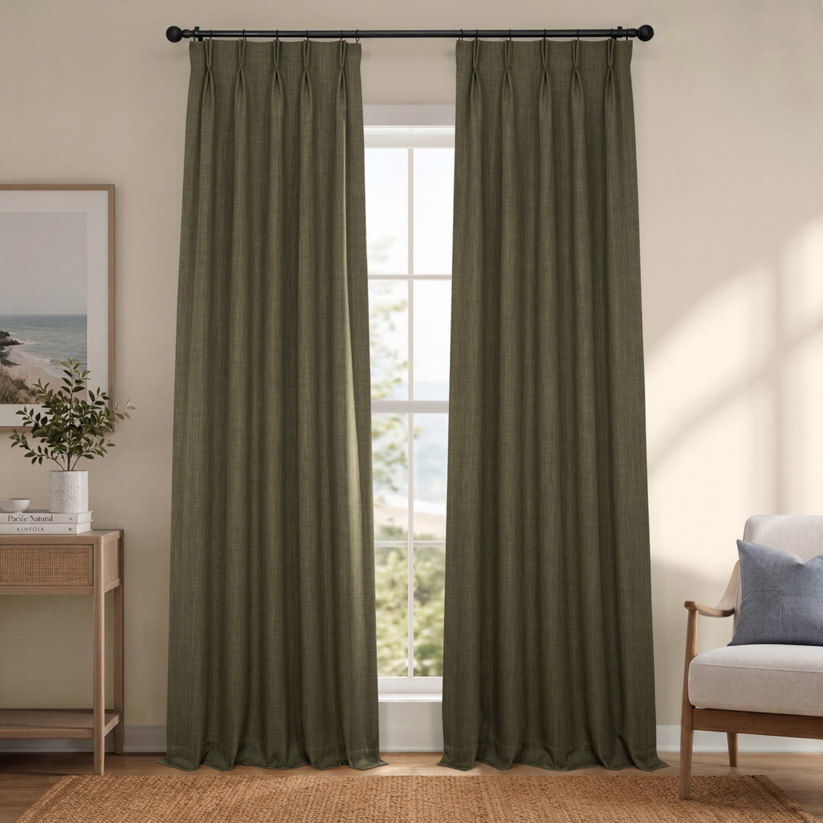 Click here for Half Price Drapes French Pleat Textured Faux Linen... prices