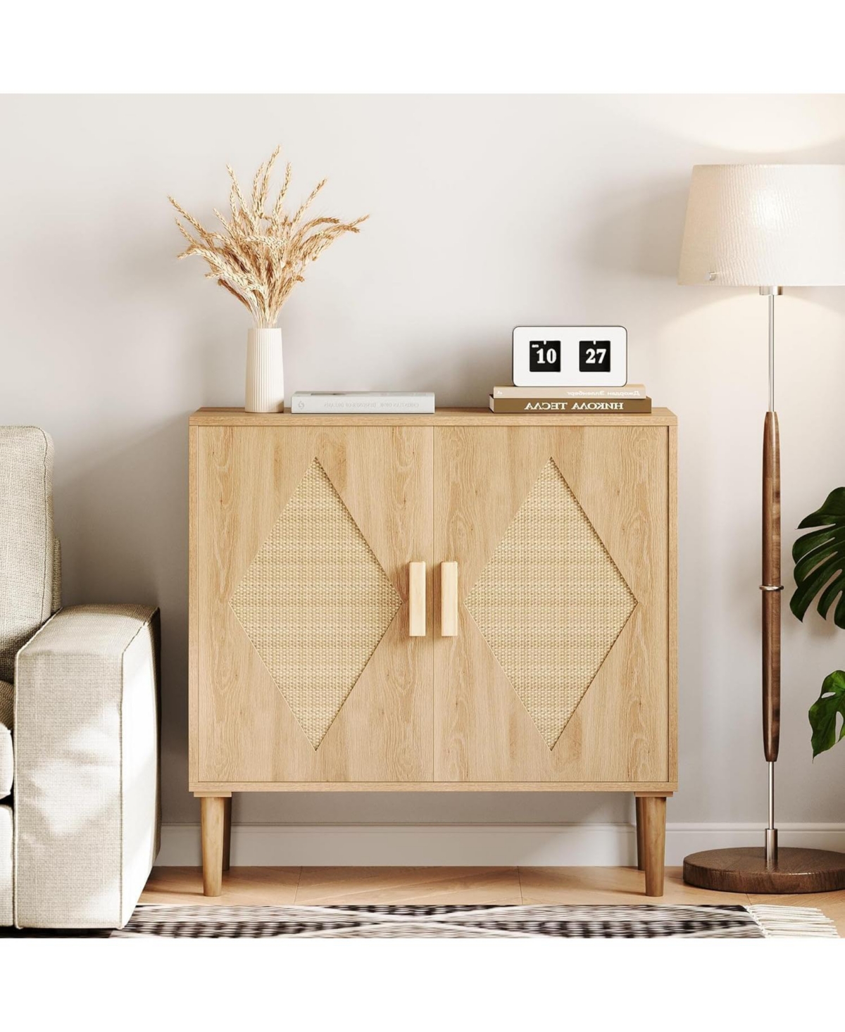 Click here for gaomon 2-Door Rattan Accent Storage Cabinet  Wood... prices