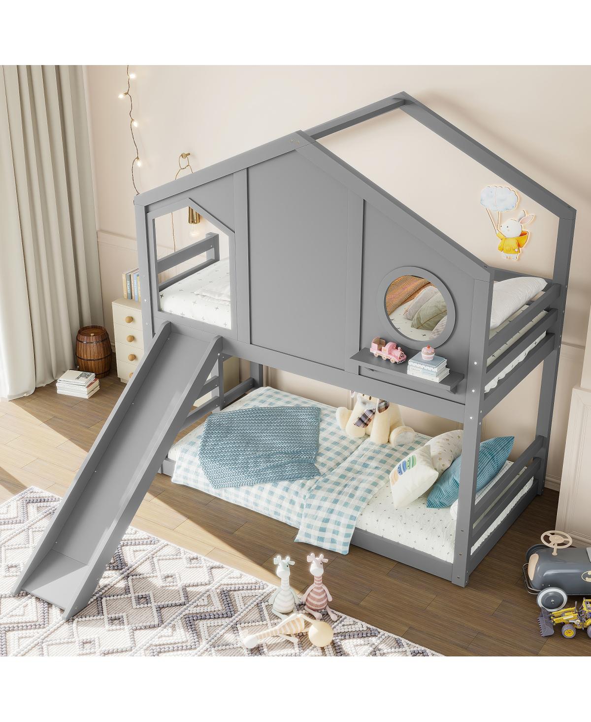Click here for Streamdale Furniture Twin House Bunk Bed with Slid... prices