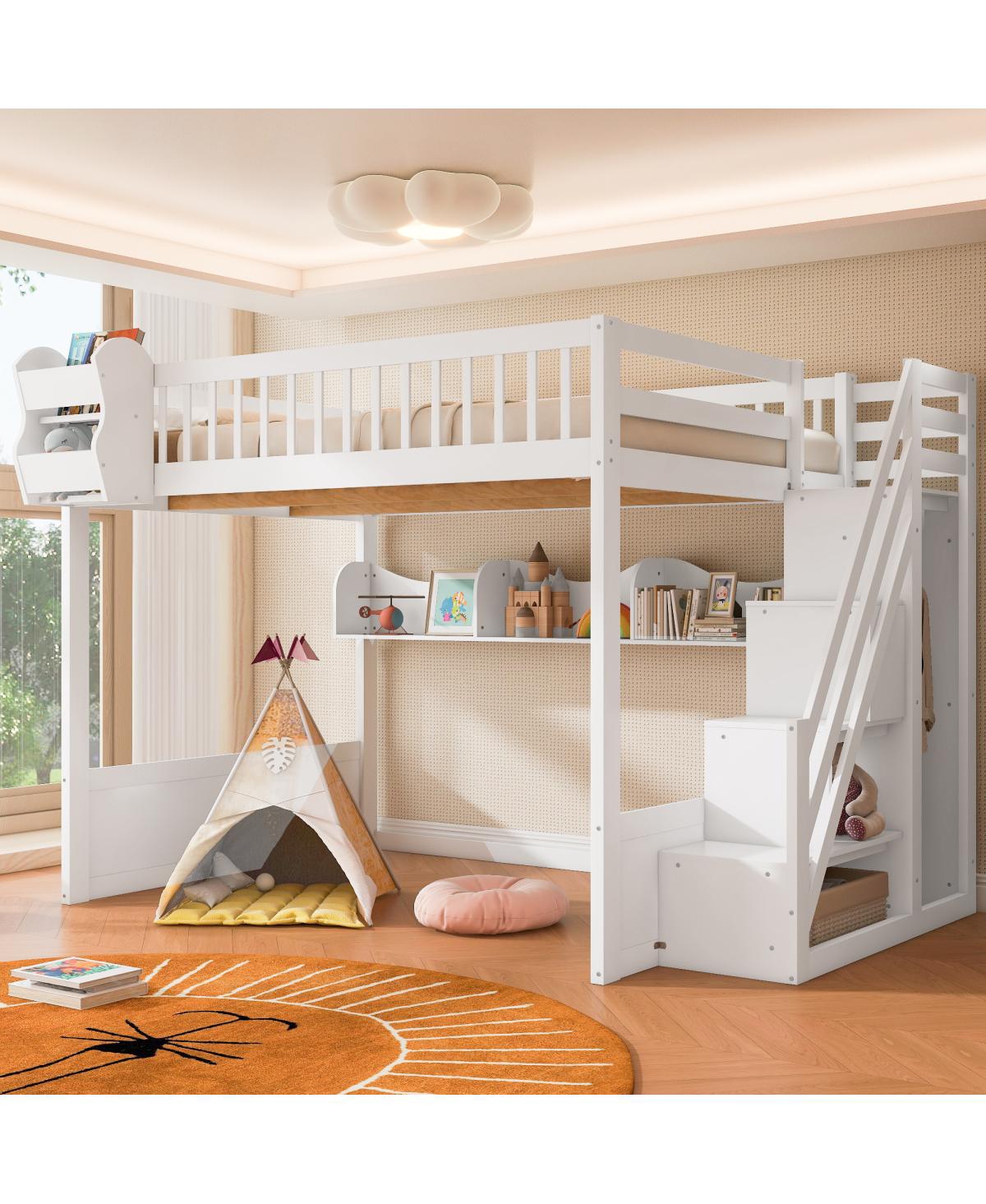 Click here for Streamdale Furniture Queen Size Wooden Loft Bed wi... prices