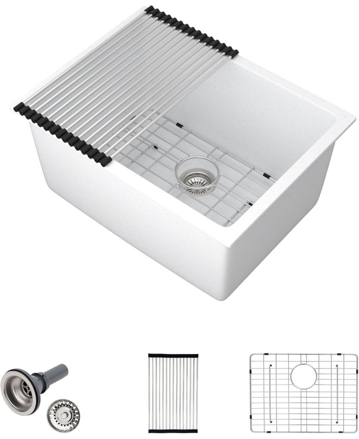 Click here for Busdays 24 Inch Granite Composite Kitchen Sink Whi... prices