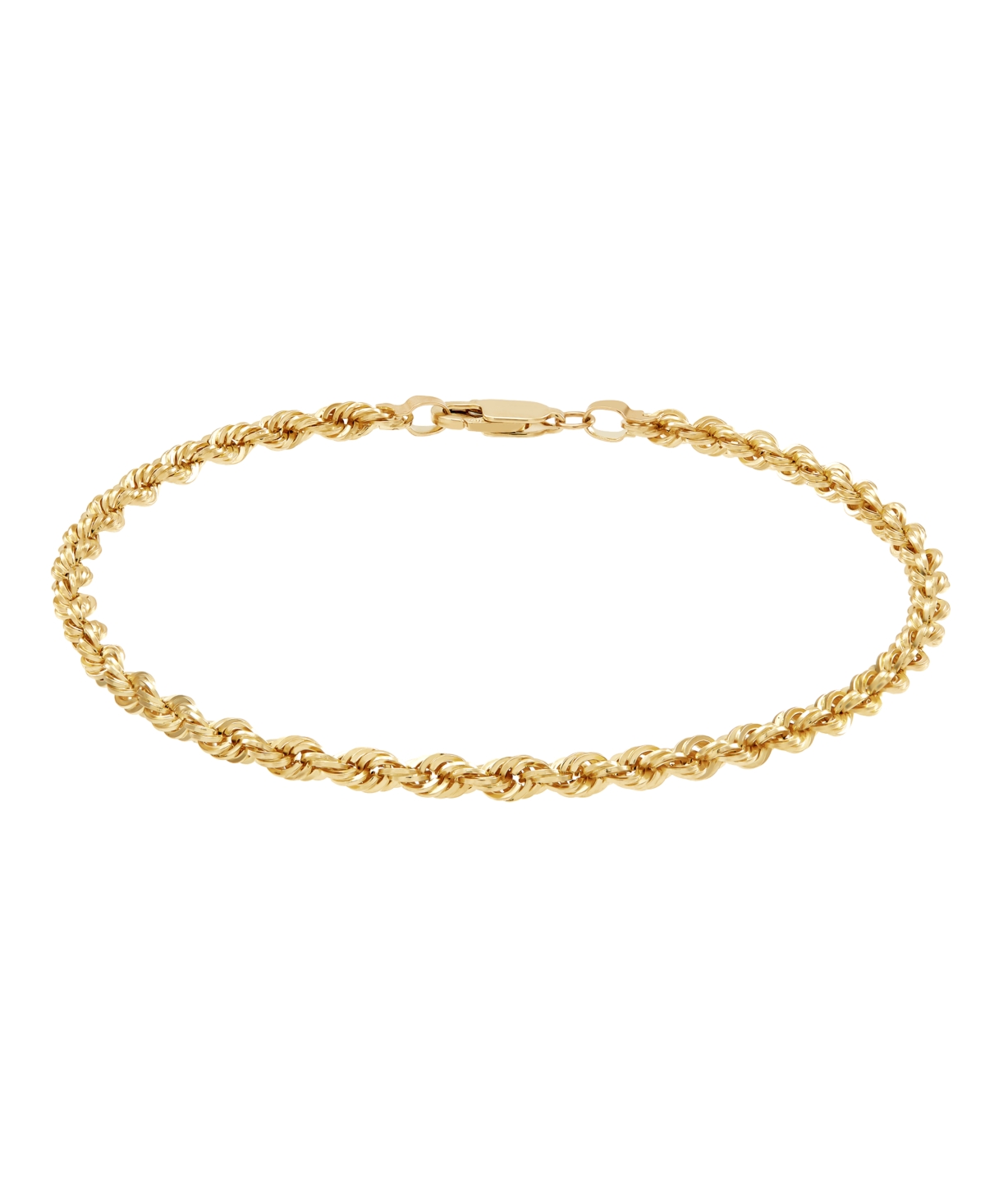 Click here for Macys Hollow Rope Chain Bracelet in 14k Yellow Gol... prices