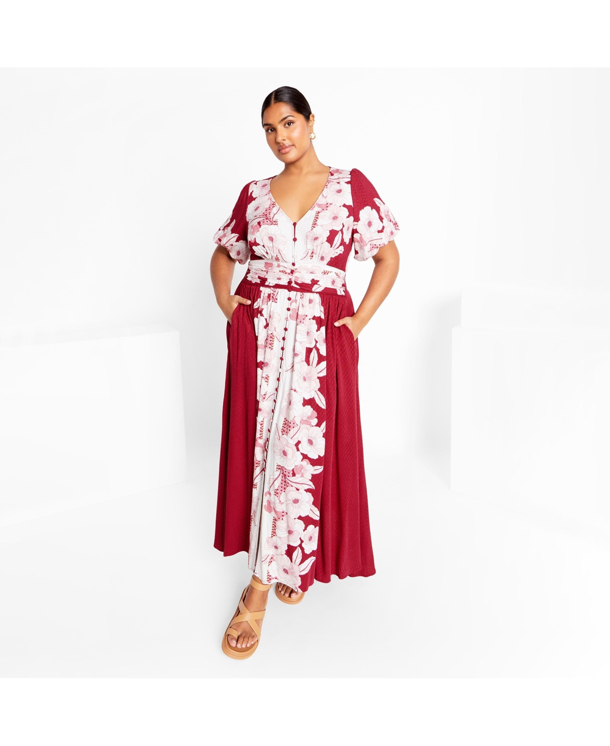 Click here for City Chic Womens Sybelle Maxi Dress - Red prices