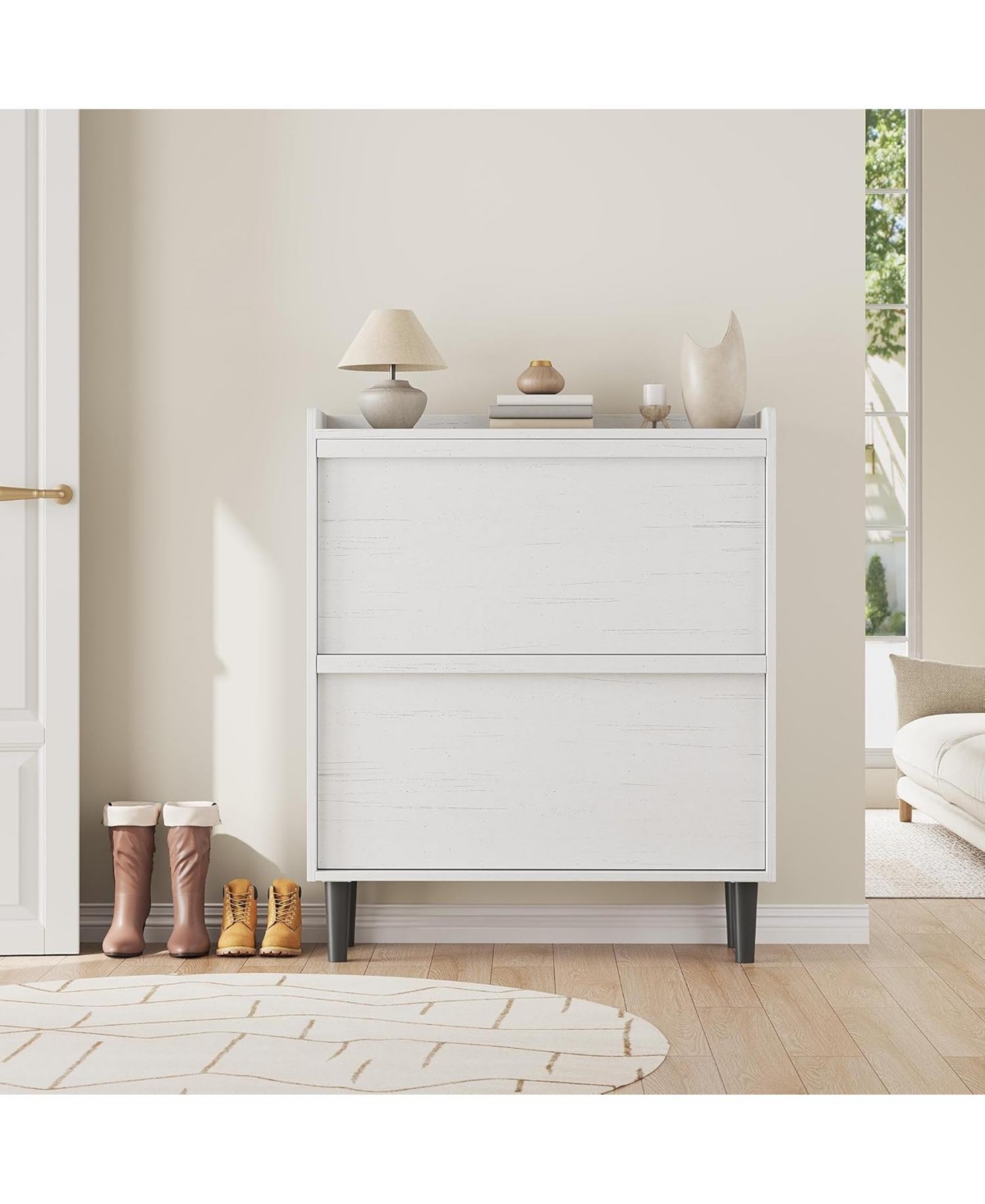 Click here for gaomon Freestanding Shoe Cabinet - 2 Flip Drawers... prices