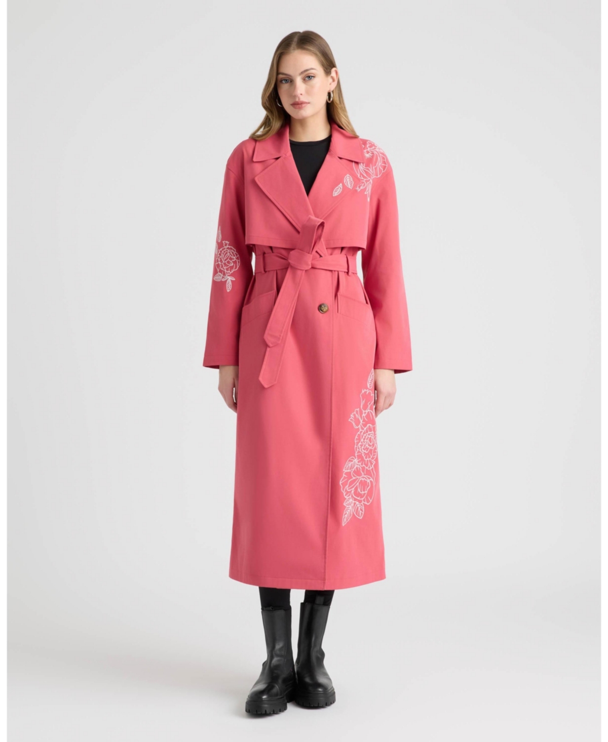 Click here for Nvlt Womens Trench Coat with Embroideries - Pitaya... prices