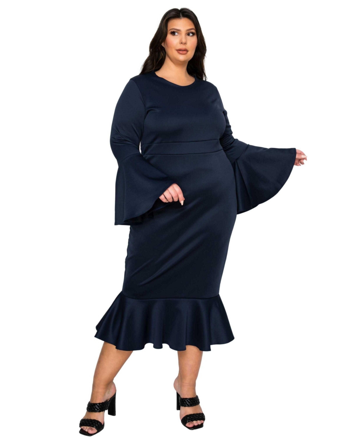 Click here for L I V D Womens Plus Size Sabrina Mermaid Hem Dress... prices