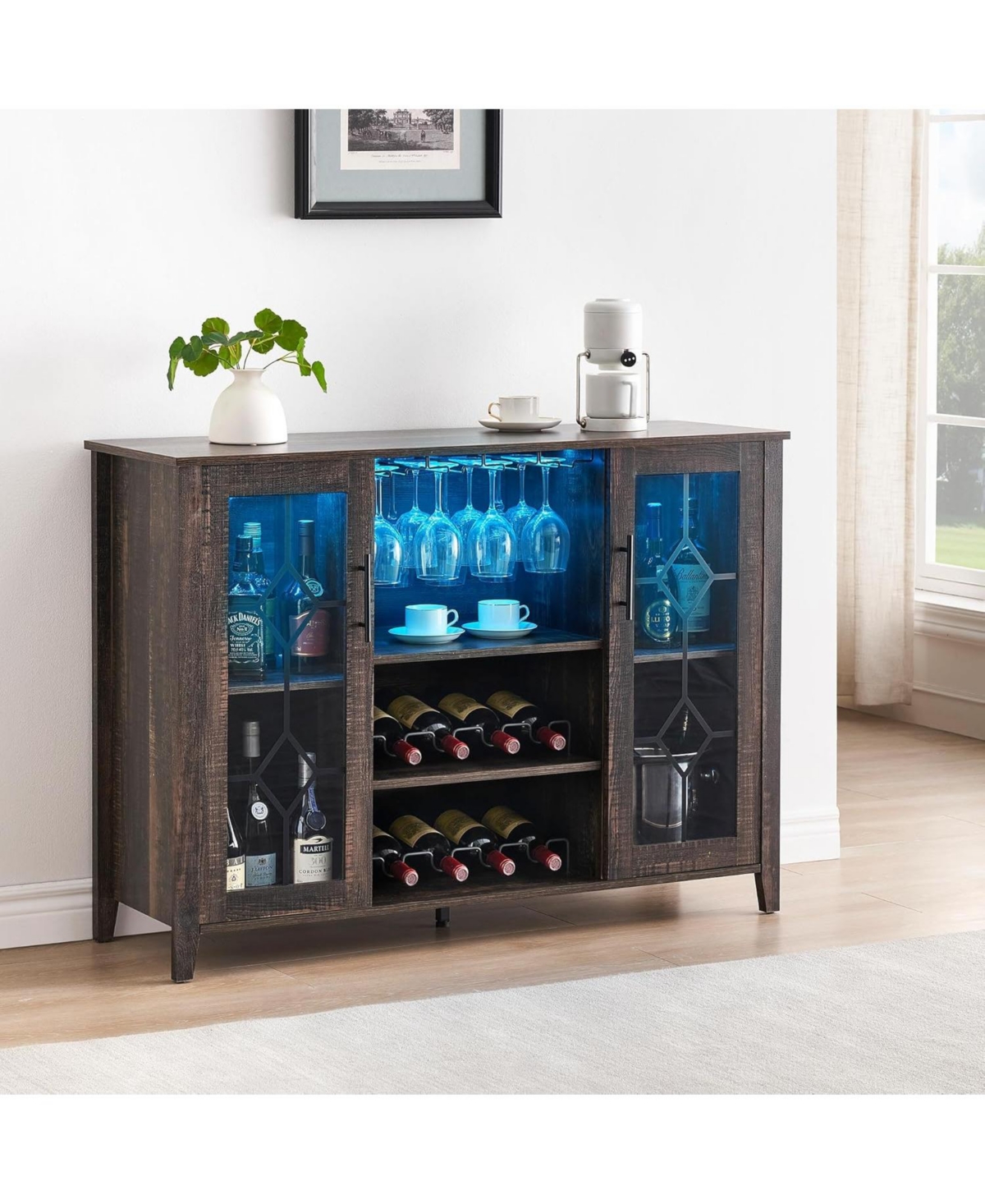 Click here for gaomon Wine Bar Cabinet with Led Light and Detacha... prices