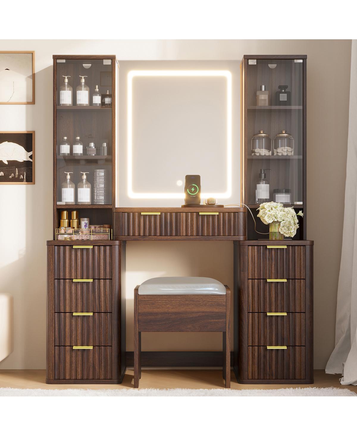 Click here for Streamdale Furniture 43.5" Fluted Makeup Vani... prices